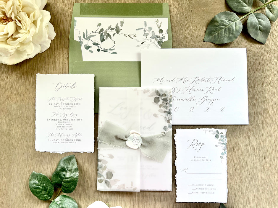 Greenery Wedding Invitations | Botanical & Nature-Inspired Designs ...